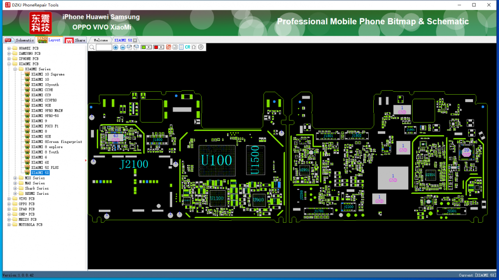 Update_LAYOUT + SCH_XiaoMi 5X_bitmap - DZKJ Schematics & PCB Layout